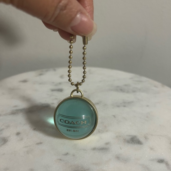 Coach | Accessories | Coach Gold And Teal Hang Tag Keychain Euc | Poshmark